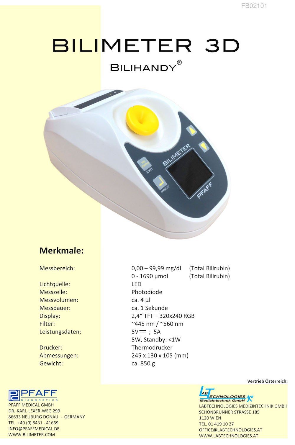 Bilimeter 3D | Bilirubinmessung mit höchster Genauigkeit